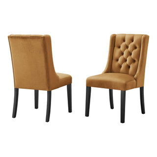 Side Dining Chair, Set of 2, Black, Velvet, Modern, Cafe Bistro ...