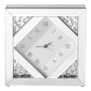 Sparkle 10" Contemporary Crystal Square Table Clock - Contemporary ...
