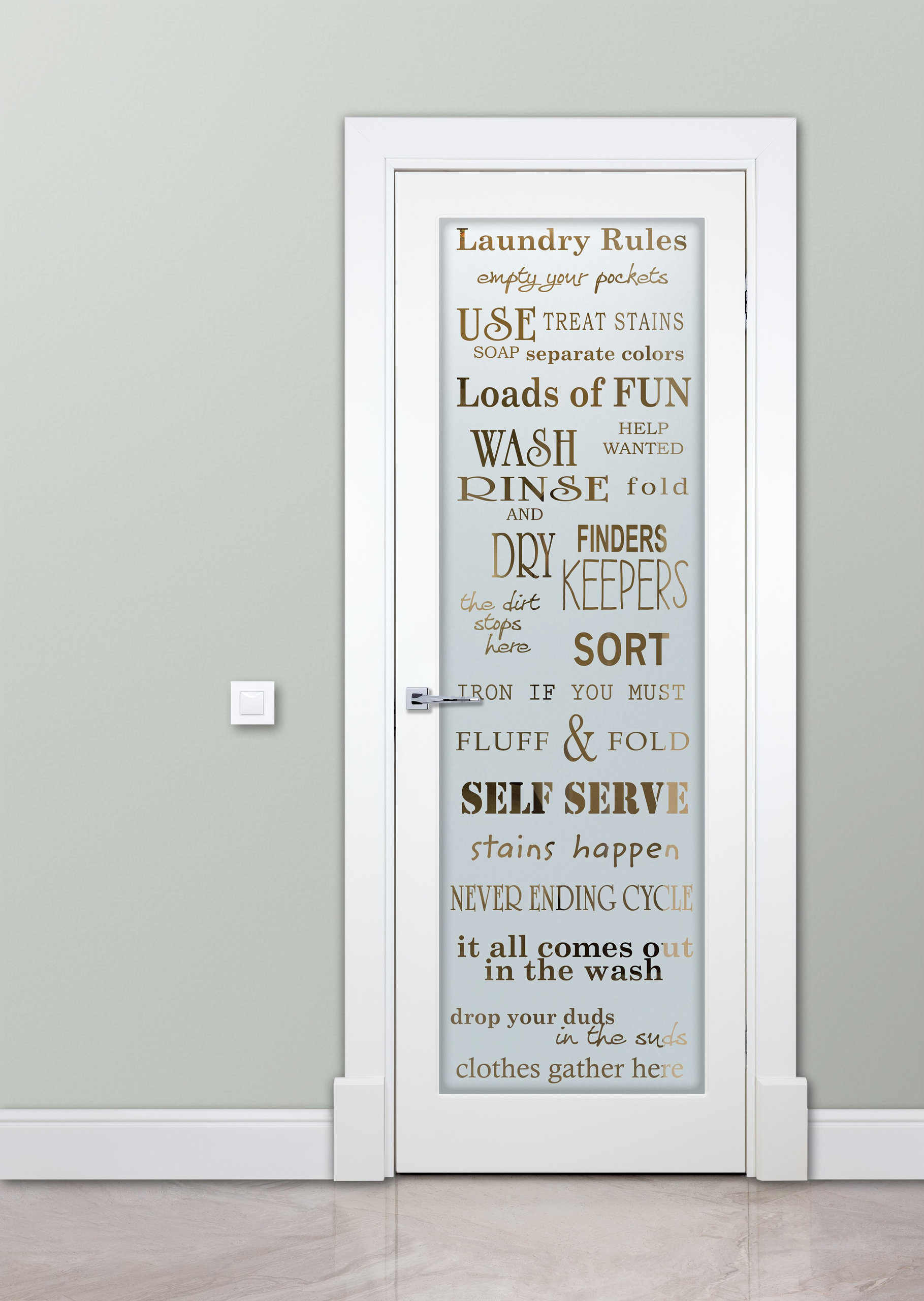 Laundry Door - Laundry Rules - Primed - 28" x 80" - Book/Slab Door, 32 ...