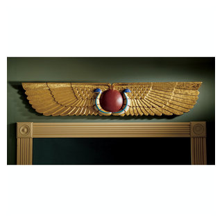 Egyptian Temple Sculptural Wall Pediment - Traditional - Wall Accents ...
