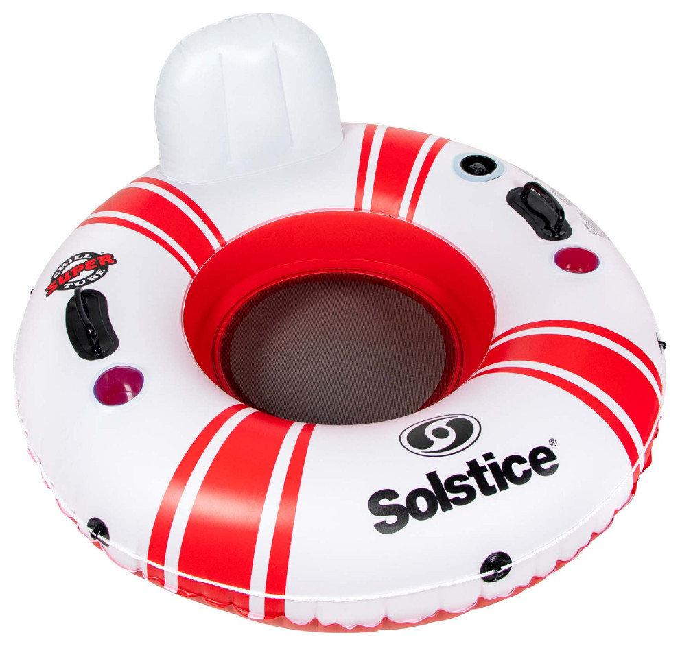 46" Inflatable Red and White Swimming Pool Inner Tube Float - Modern ...