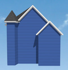 Asymmetrical gable decoration for queen Anne style new build