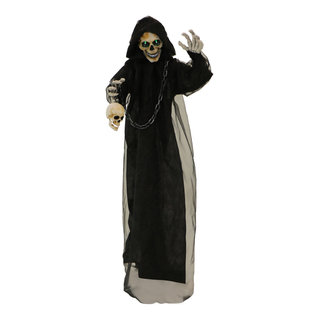 Piper 5.2' Standing Reaper, Indoor/Covered Outdoor Halloween Decor ...