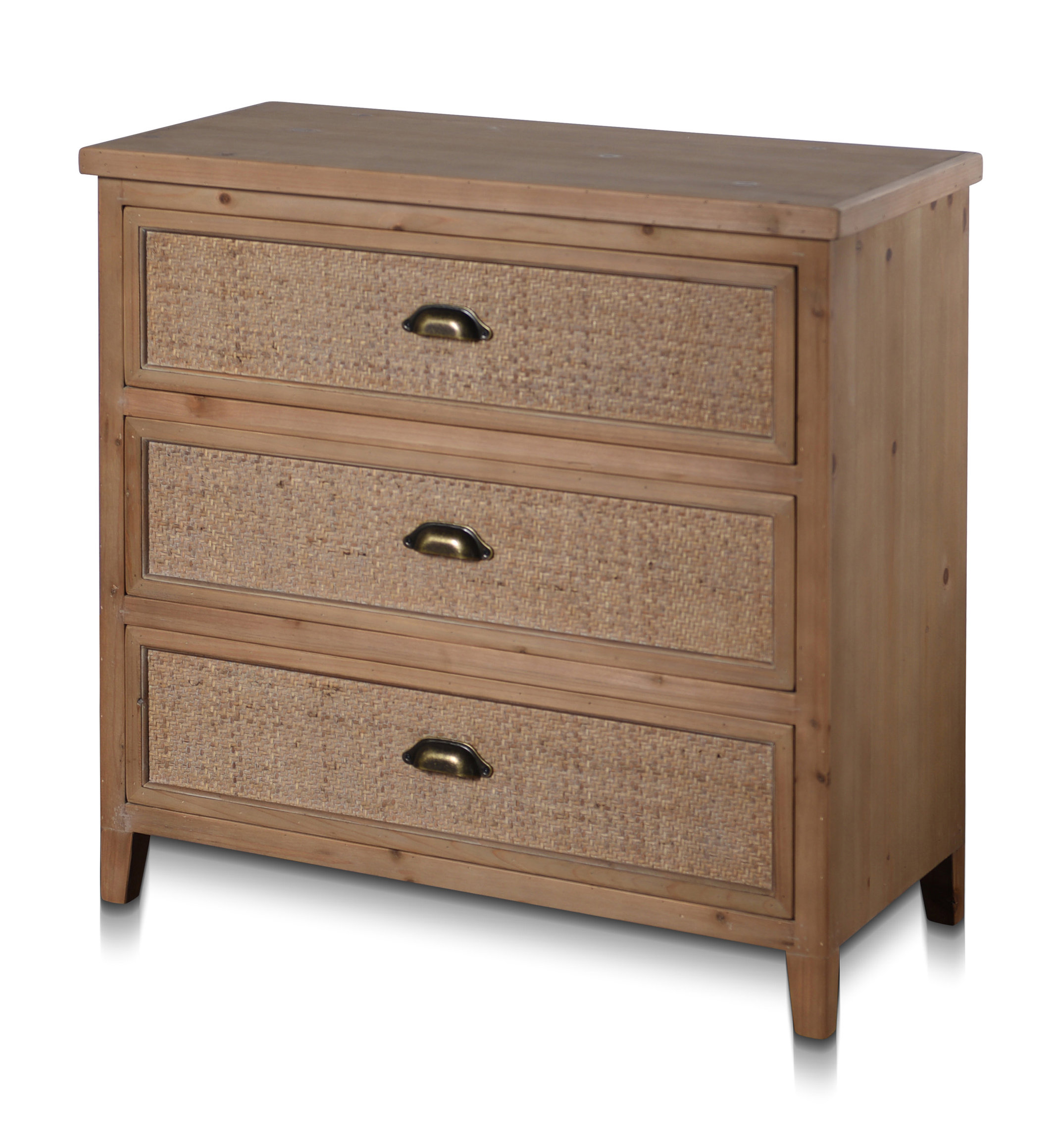 Lalita Three Drawer Accent Chest With Woven Cane Drawer Fronts ...