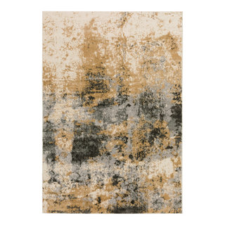 Addison Rugs Grayson 9'4" x 13'2" Plush Abstract Fabric Area Rug in Fog ...