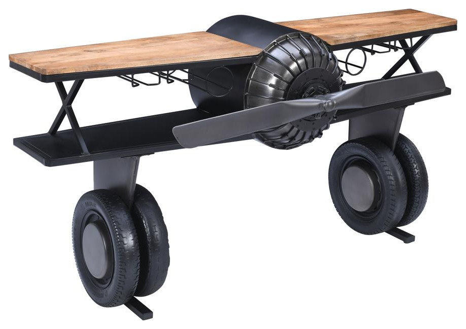 72 Airplane Bar Aviator Lounge Console Table, Reclaimed Hardware and ...
