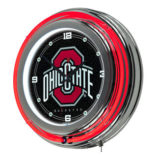 The Ohio State University Neon Clock - Contemporary - Wall Clocks - by ...