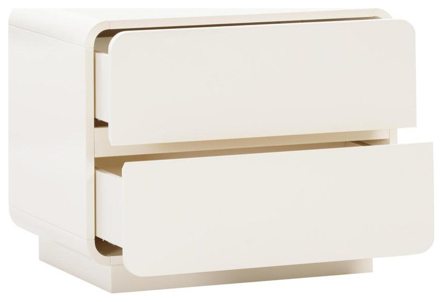 Sagura Cream Nightstand - Contemporary - Nightstands And Bedside Tables ...