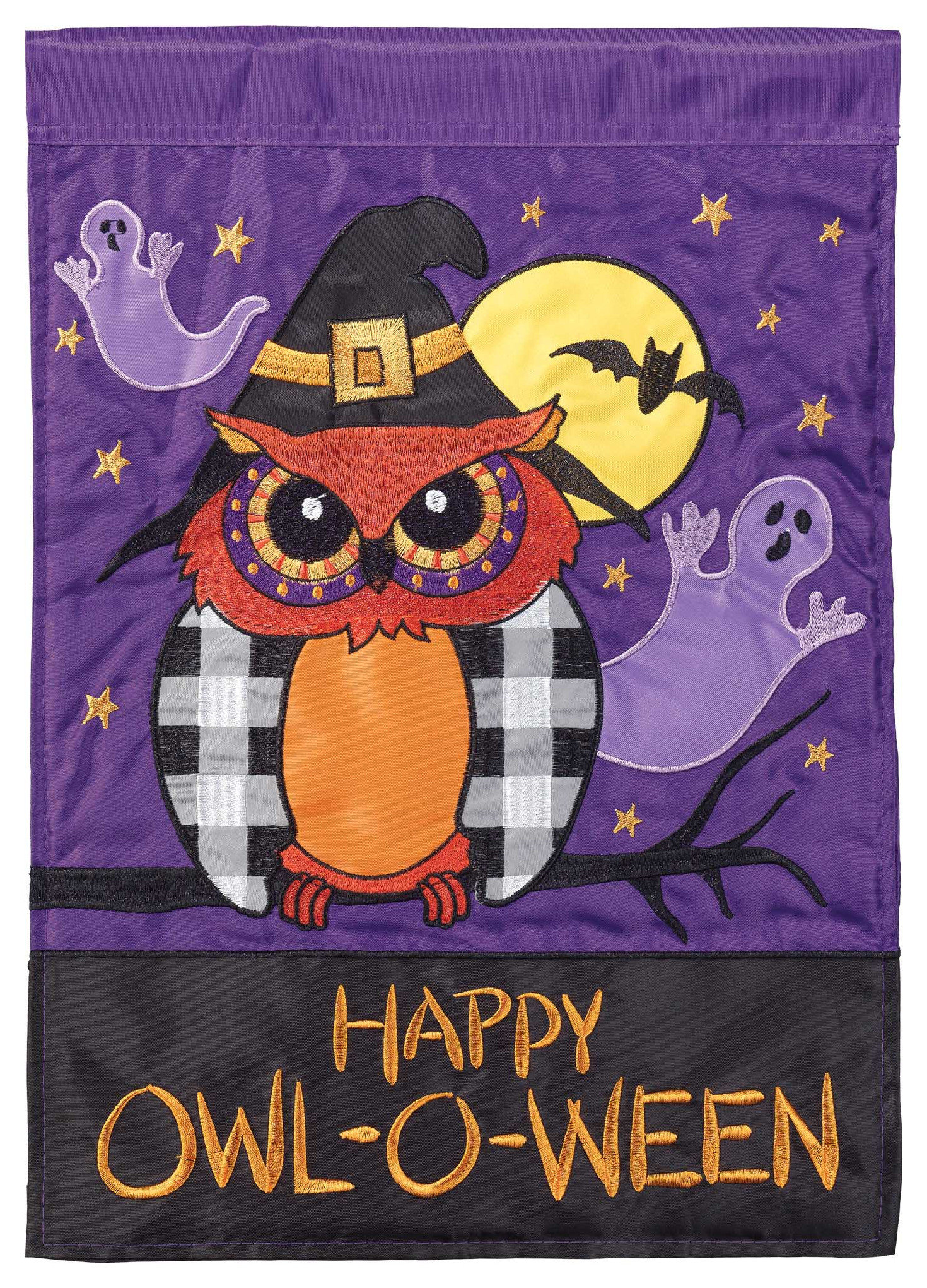 Halloween Owl Flag, Polyester, Garden - Traditional - Flags And ...