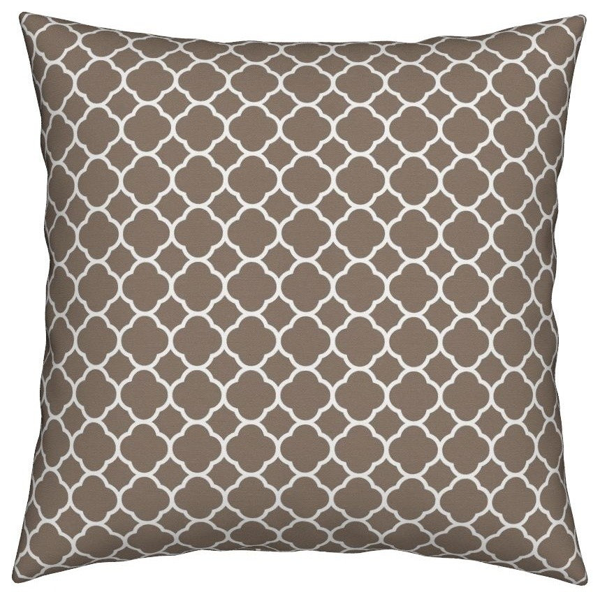 Preppy Modern Geometric Quatrefoil Pattern Throw Pillow - Contemporary ...