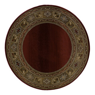 Oriental Weavers Sphinx Generations 3436R Dark Red Rug, 6' RND ...