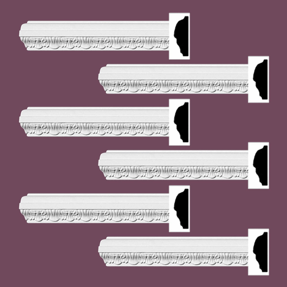 Ornate Cornice White Urethane Design 6 Pieces Totaling 564" Length ...