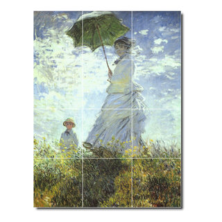 Claude Monet Women Painting Ceramic Tile Mural #48, 36" Wide x 48" High ...