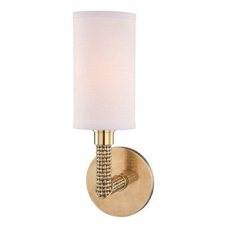 1-Light Wall Sconce - 4.5 Inches Wide by 13 Inches High-Aged Brass ...