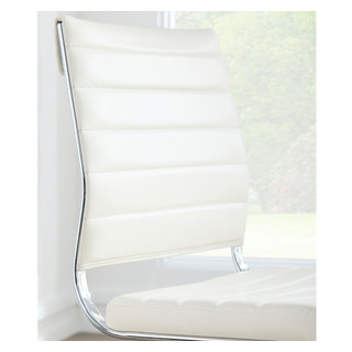 Axel Low Back Office Chair Witho Armrests, White With Aluminum Base ...