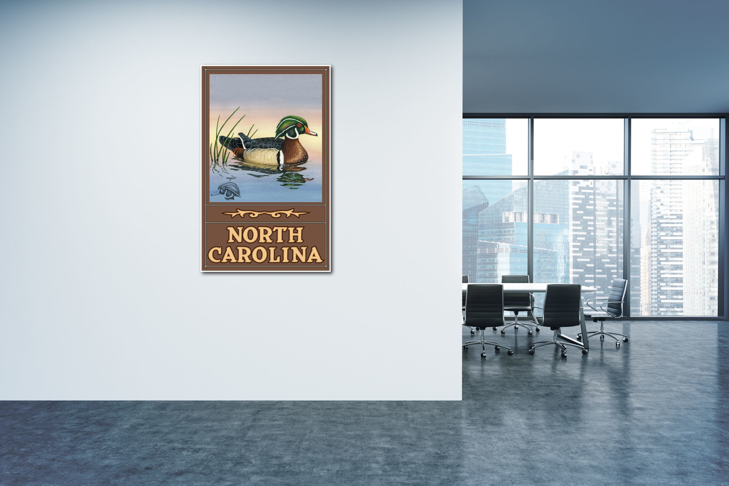 by Artist Dave Bartholet North Carolina Wood Duck Art Print, 30"x45 ...
