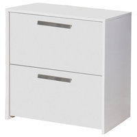 Pemberly Row 2-Drawer Modern Wood Lateral File Cabinet in White ...