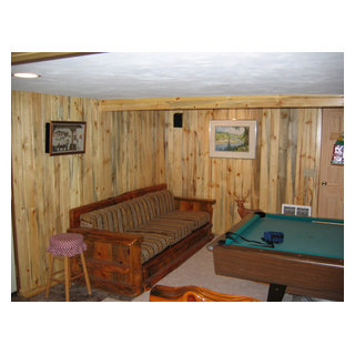 Blue Stain Pine Basement - Caven - Rustic - Basement - Seattle - by ...