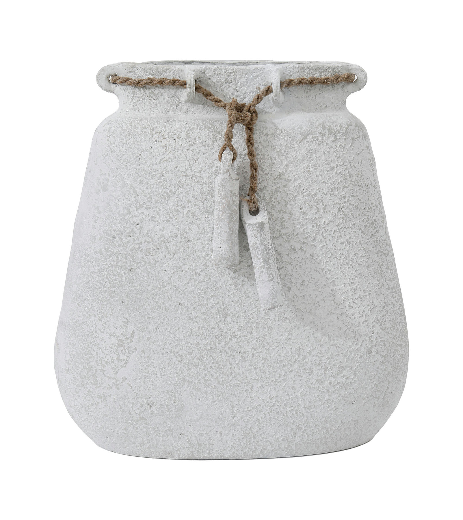 Ecomix, 18"h Vase W/ Jute Detail, White - Beach Style - Vases - by Beyond Design & More | Houzz