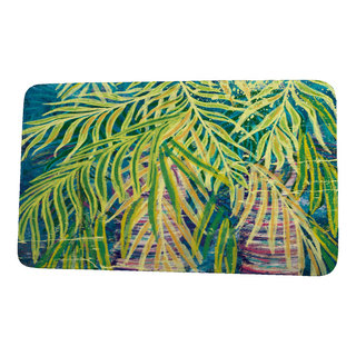 Beach Vacation Malibu Floral Print Bath Mat, 17"x24" - Tropical - Bath ...