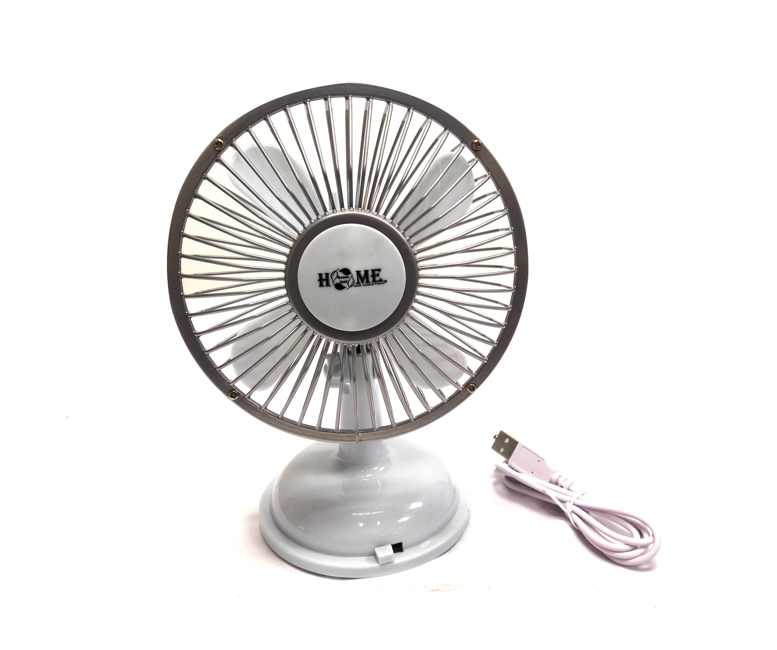 5" Usb Steel Table Fan,W. Ul, 2.5W, 2 Speed, Wh/Bl,12 Pc/Ctn ...