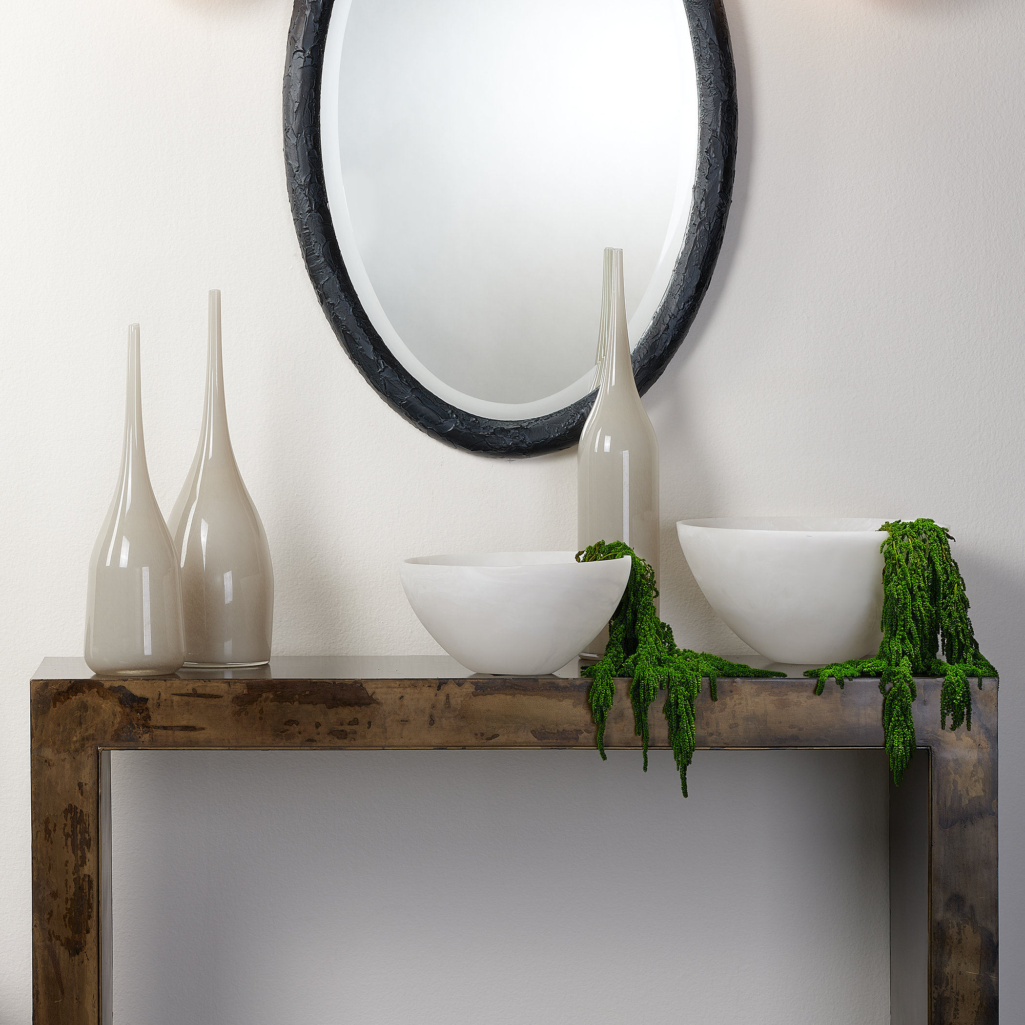 Coastal Style Gray Glass Pixie Vases, Set of 3 - Transitional - Vases ...