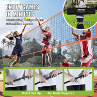 VEVOR 4-Way Volleyball Net Adjustable Volleyball Game Set with Ball ...