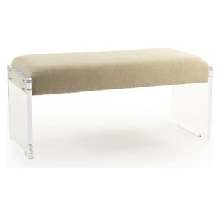 Bench ADELA Linen Transparent Acrylic - Contemporary - Upholstered ...