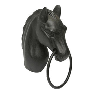 Jacks Black Cast Iron Hitching Post, NULL - Traditional - Decorative ...