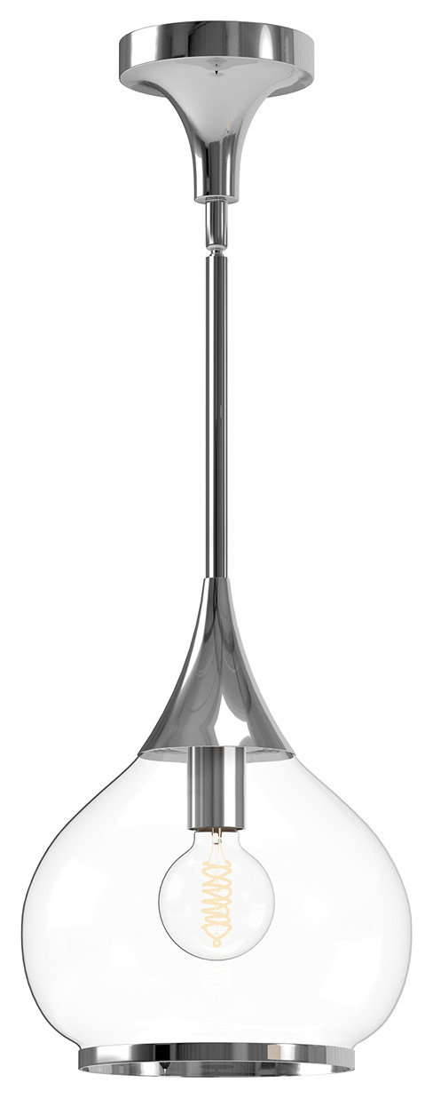 Hazel pendants,Chrome | Clear Glass D10-1/8" x H12-3/4" - Transitional ...