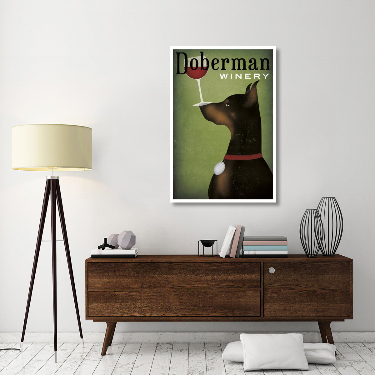 "Single Doberman Winery" Digital Paper Print by Ryan Fowler, 14"x20", 34"x50" - Contemporary ...