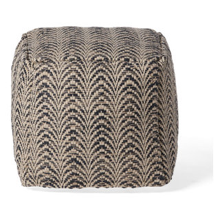 Willie Boho Fabric Cube Pouf - Contemporary - Floor Pillows And Poufs - by GDFStudio | Houzz