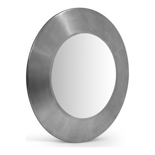 Sphere Iron Frame Mirror, 24" W x 2" D x 24" H - Contemporary - Wall ...