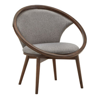 Luca 32" Wide Fabric Upholstered Accent Barrel Chair - Midcentury ...