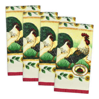 Essential Terry Rooster Dish Towels, Set of 4 - Farmhouse - Dish Towels ...