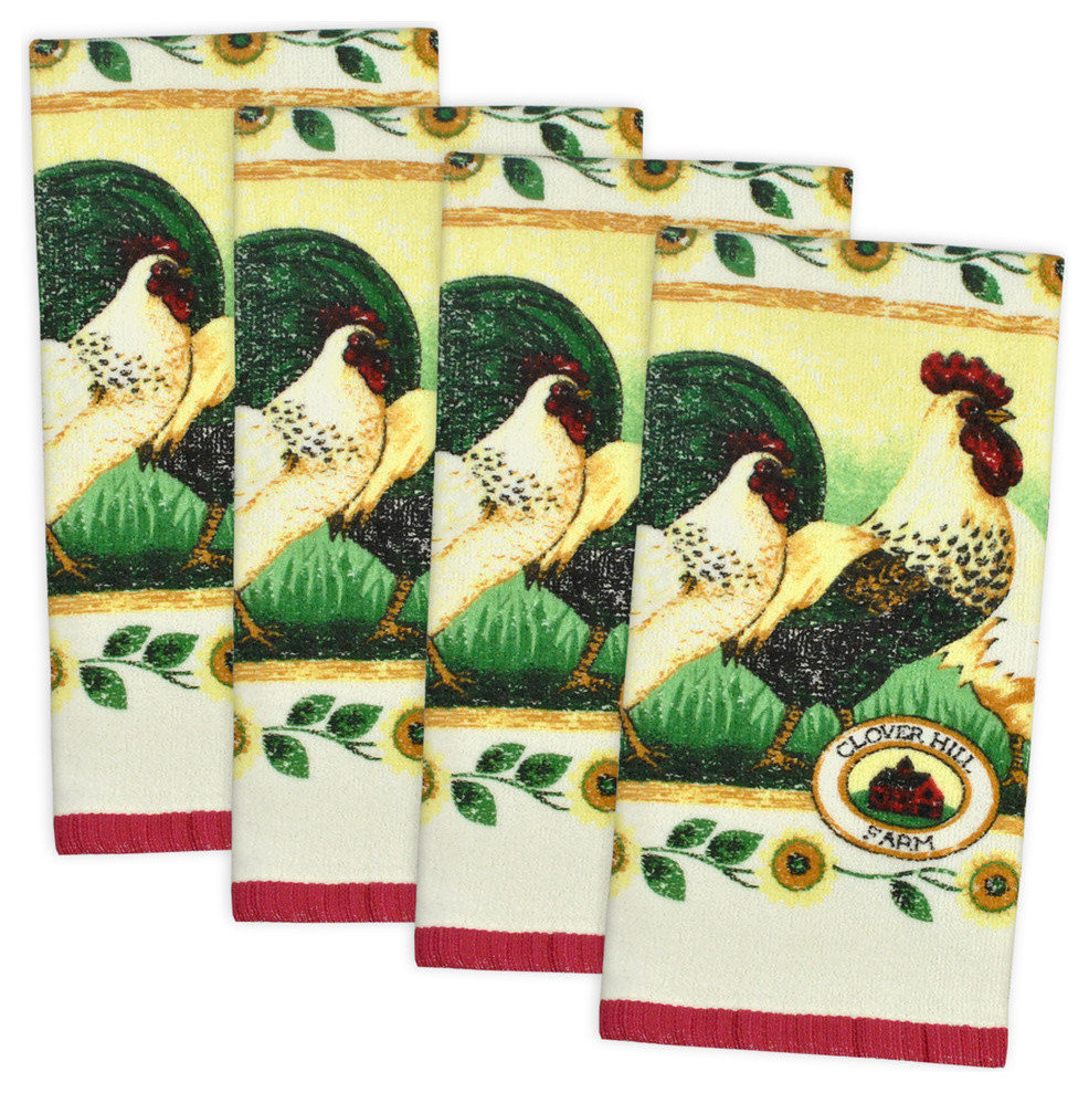 Essential Terry Rooster Dish Towels, Set of 4 - Farmhouse - Dish Towels ...