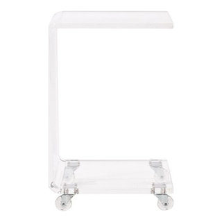 Pemberly Row Pure Decor C Shape Lucite and Acrylic Accent Table - Clear ...