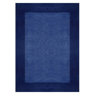 8'x11' Large Solid Blue Transitional Living Room Area Rug, Hand Woven ...