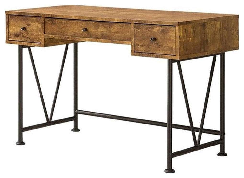 Coaster Glavan 3-Drawer Wood Writing Desk in Brown and Black ...