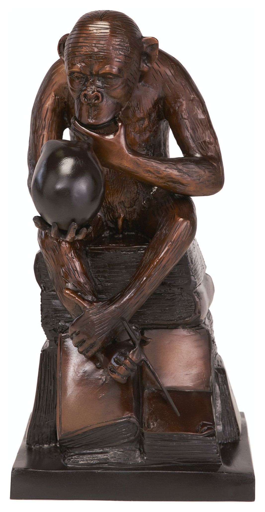 Darwins Ape Bronze Statue - Eclectic - Decorative Objects And Figurines ...