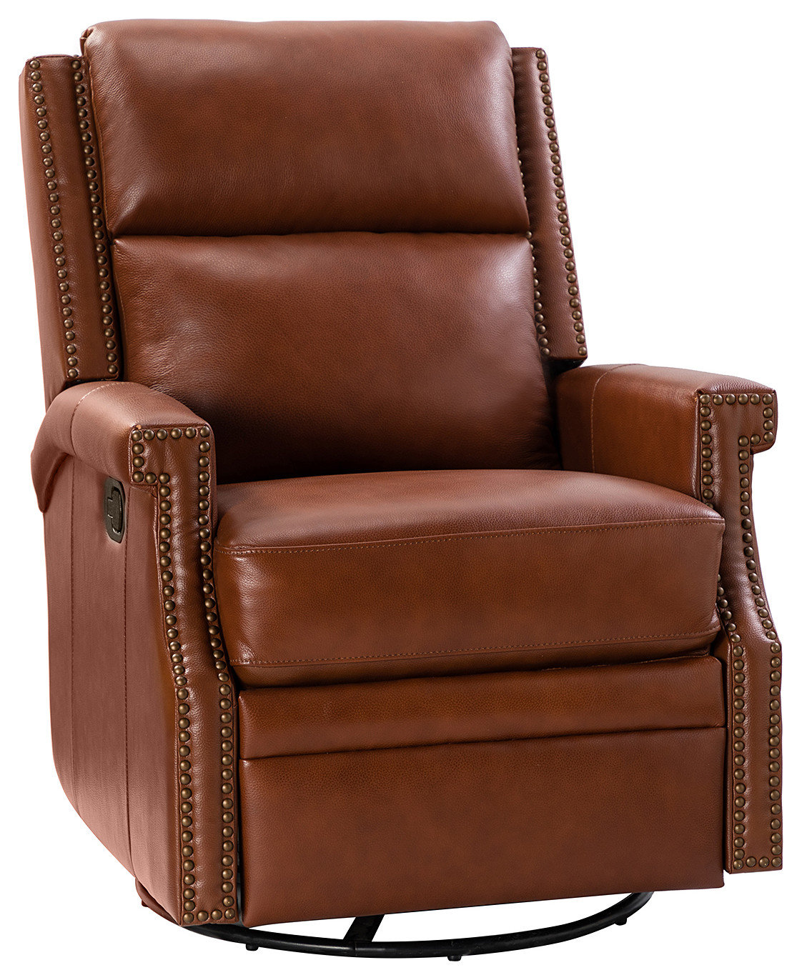 Genuine Leather Swivel Rocker Recliner - Contemporary - Recliner Chairs ...