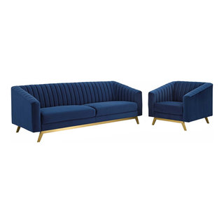 Valiant Vertical Channel Tufted Performance Velvet Sofa and Armchair ...