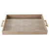 Cream Rectangular Tray with Metallic Handles | Andrew Martin Porto ...