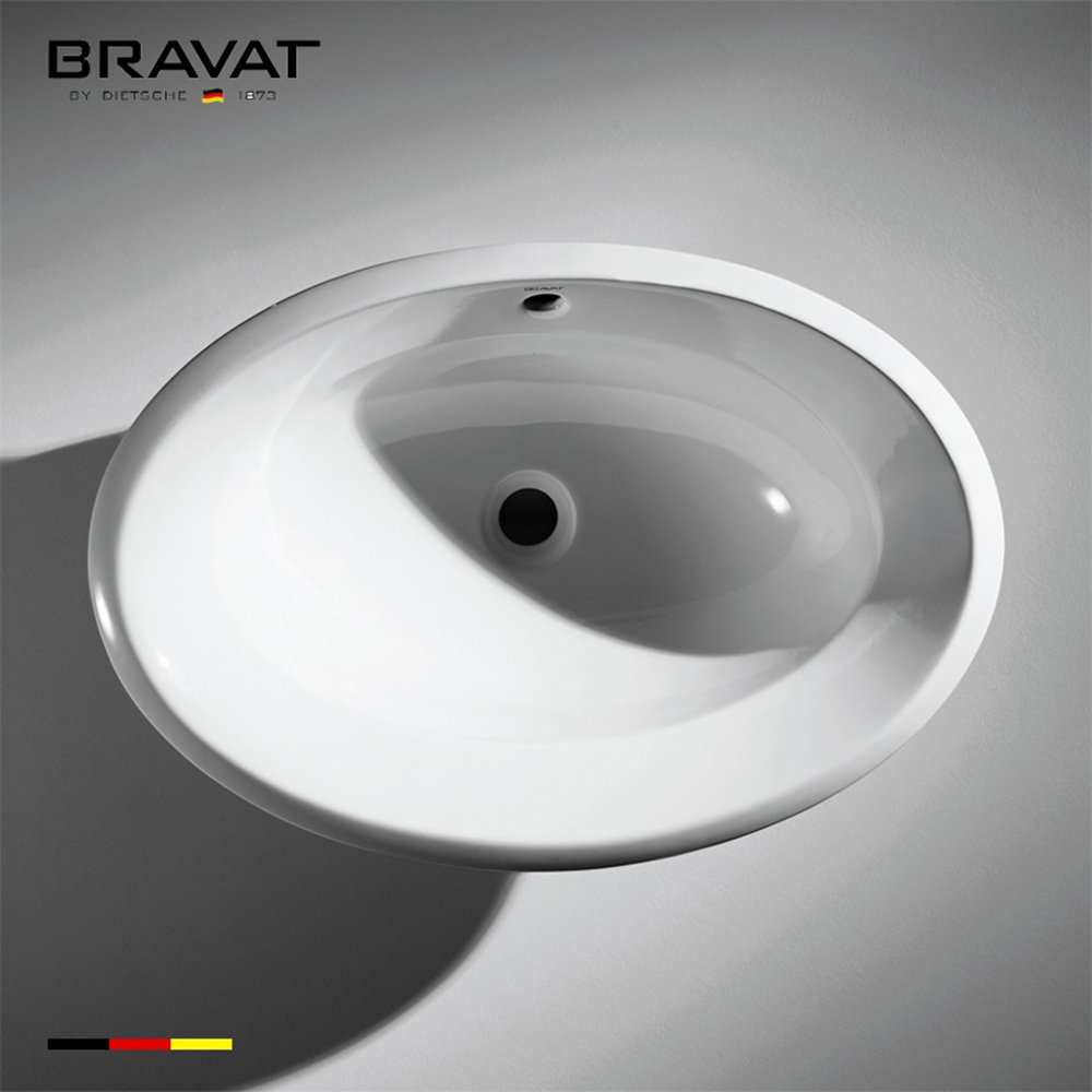 Bravat Amazing White Oval Vessel Sink Under-Mount - Contemporary ...