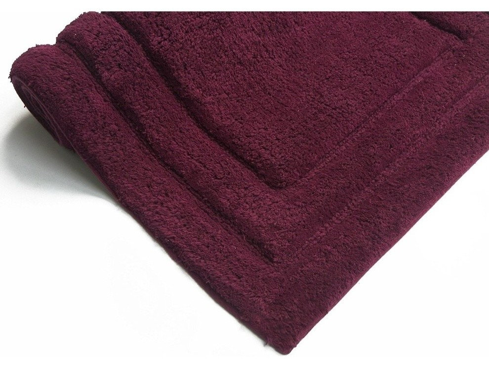 Soft and Skid Free Classic 2-Piece Bath Rug Set, Cotton, Burgundy ...