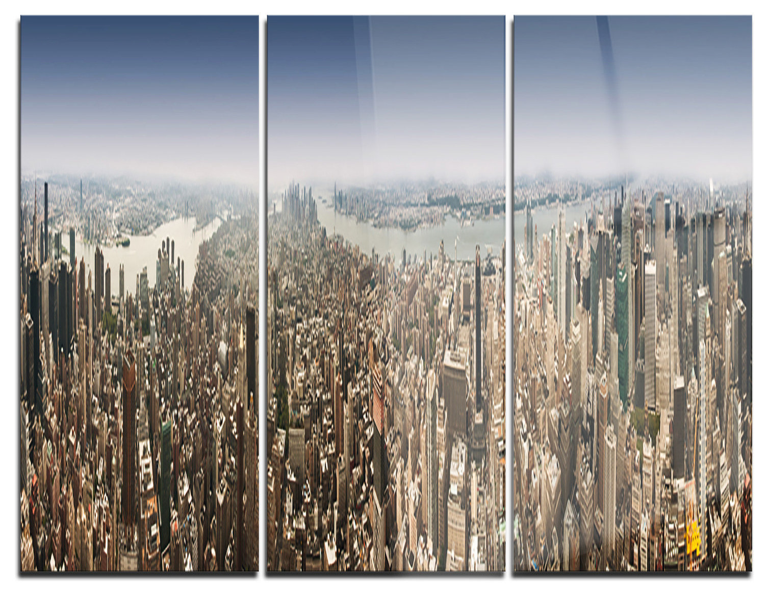 "NYC 360 Degree Panorama" Photography Metal Wall Art, 3 Panels, 36"x28 ...