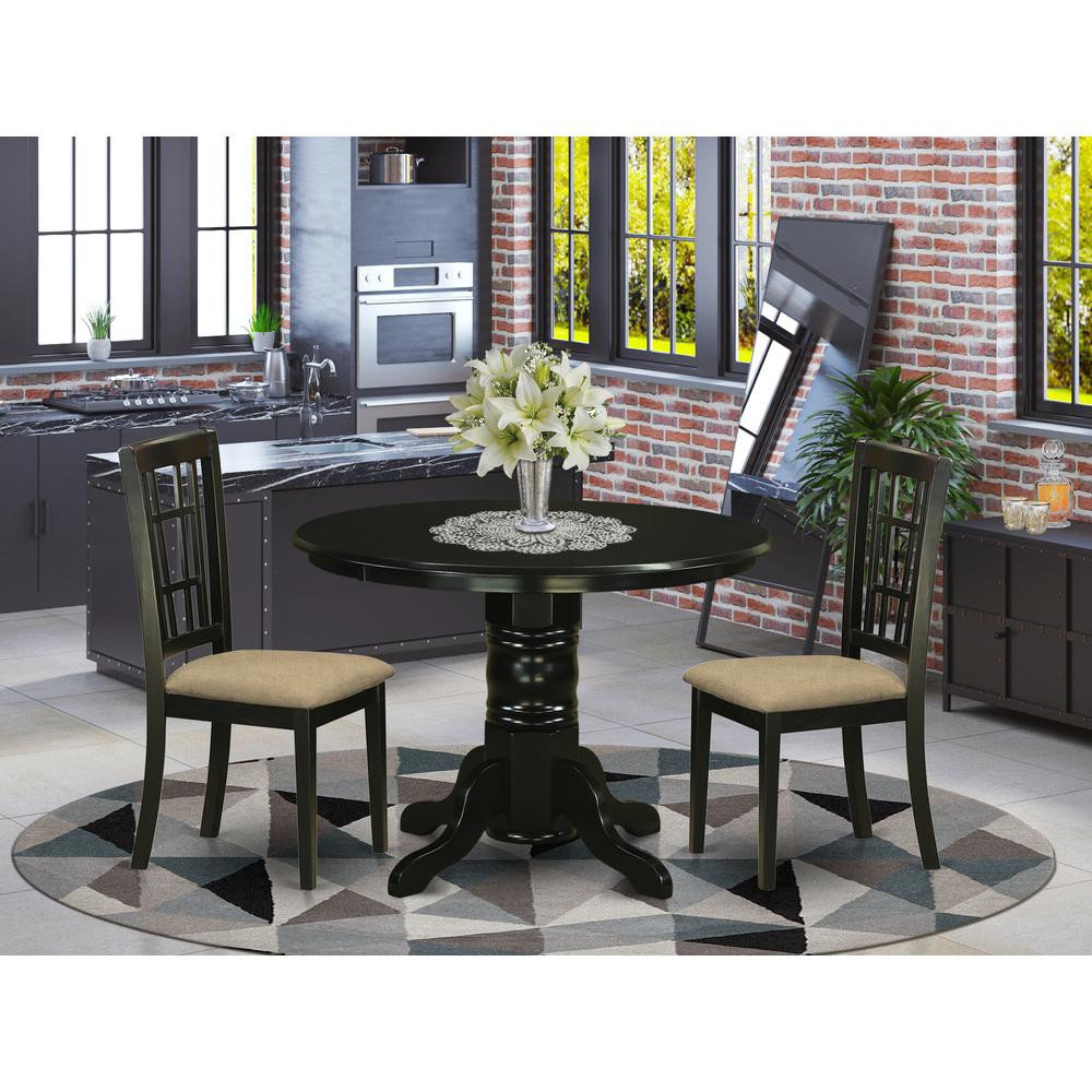 3-Piece Kitchen Table Set, Dinette Table and 2 Chairs - Contemporary ...