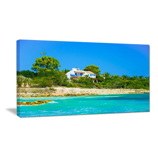 "House On The Island of Cyprus" Oversized Landscape Wall Art Print, 40 ...