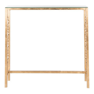 Gina Console Table, Antique Gold Leaf - Mediterranean - Console Tables ...