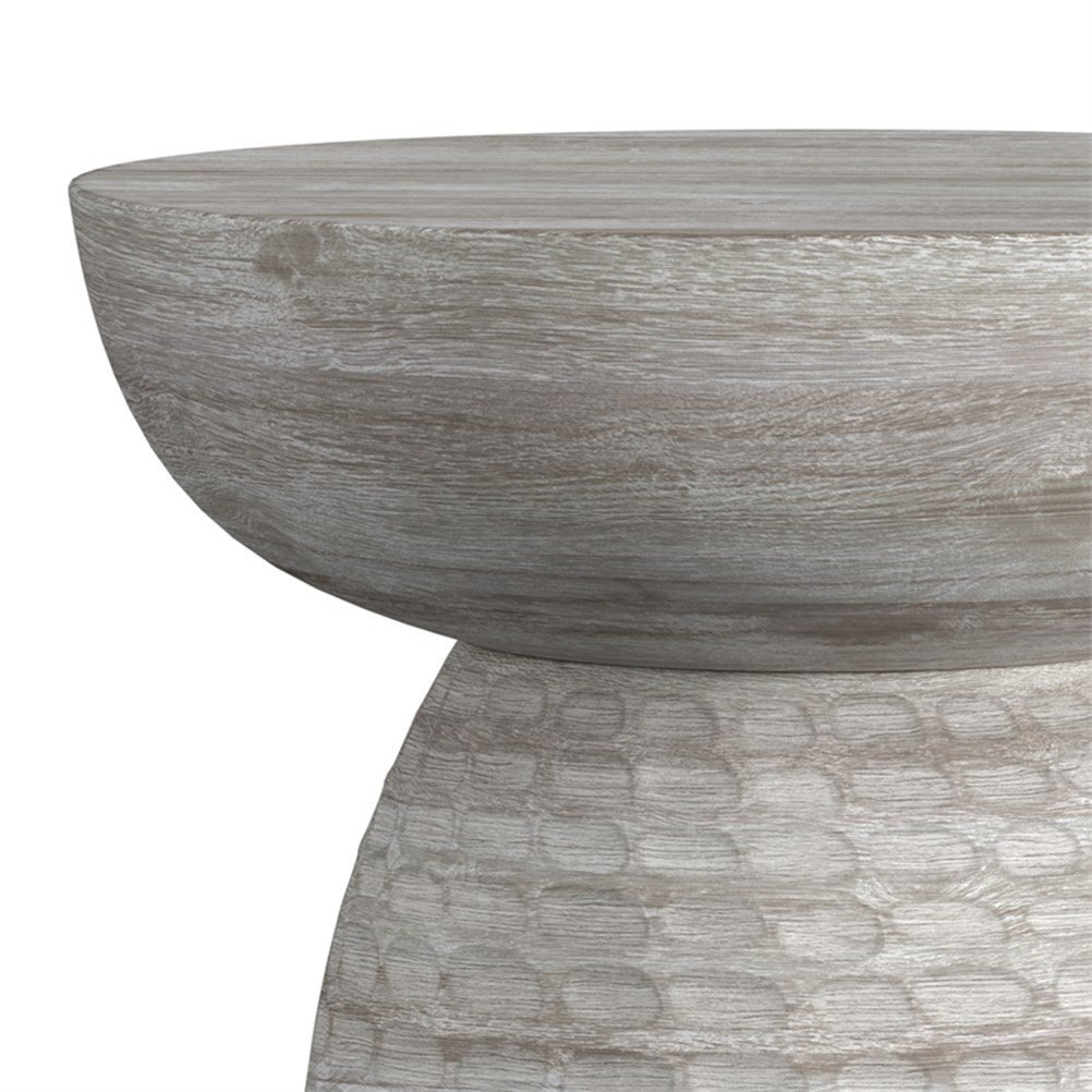 Boyd SOLID WOOD 13"WD Round Contemporary Wooden Accent Table in White ...